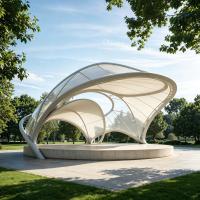 China Custom Stainless Steel Tensile Membrane Pavilion with High-Performance PVDF Canopy for Multifunctional Public Spaces for sale
