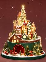 China Customizable Christmas Village Installation with Premium Fiberglass Construction and Integrated Warm LED Lighting for sale