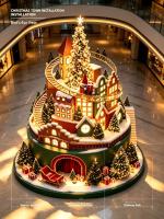 China Customizable Christmas Village Installation with Premium Fiberglass Construction and Integrated Warm LED Lighting for sale