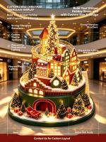 China Customizable Christmas Village Installation with Premium Fiberglass Construction and Integrated Warm LED Lighting for sale