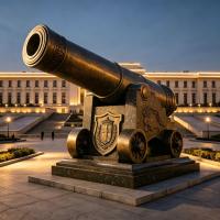 China Large Custom-Cast Bronze Cannon Monument Sculpture with 1:1 Simulation Scale and Automotive Grade Paint in Customized Color for sale