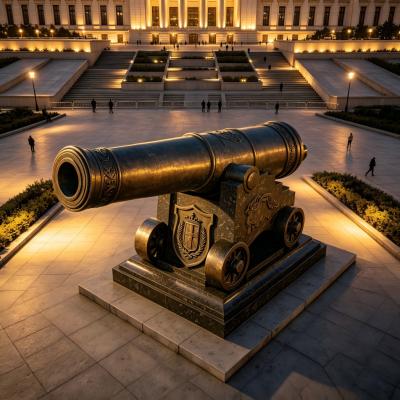China Large Custom-Cast Bronze Cannon Monument Sculpture with 1:1 Simulation Scale and Automotive Grade Paint in Customized Color for sale