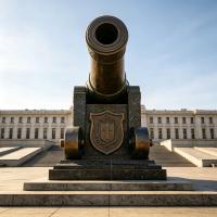 China Large Custom-Cast Bronze Cannon Monument Sculpture with 1:1 Simulation Scale and Automotive Grade Paint in Customized Color for sale