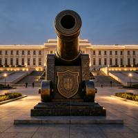 China Large Custom-Cast Bronze Cannon Monument Sculpture with 1:1 Simulation Scale and Automotive Grade Paint in Customized Color for sale