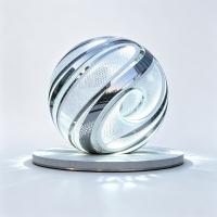 China Custom Large Hollow-Cut Stainless Steel Sphere Light Sculpture with RGB DMX 512 and IP65 Waterproof Base for sale