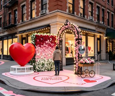 China Customizable Weather-Resistant Valentine's Day Photo Spot with Modular Love Theme Decor for Outdoor Use for sale