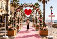 China Customizable Weather-Resistant Valentine's Day Photo Spot with Modular Love Theme Decor for Outdoor Use for sale