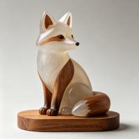 China 20cm Tall Lifelike Animal Contours Fox Tabletop Sculpture in Durable Fiberglass Resin for sale