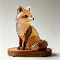 China 20cm Tall Lifelike Animal Contours Fox Tabletop Sculpture in Durable Fiberglass Resin for sale