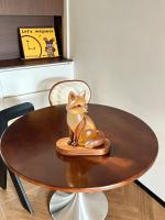 China 20cm Tall Lifelike Animal Contours Fox Tabletop Sculpture in Durable Fiberglass Resin for sale
