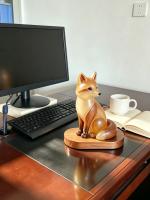 China 20cm Tall Lifelike Animal Contours Fox Tabletop Sculpture in Durable Fiberglass Resin for sale