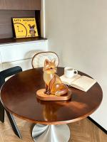 China 20cm Tall Lifelike Animal Contours Fox Tabletop Sculpture in Durable Fiberglass Resin for sale