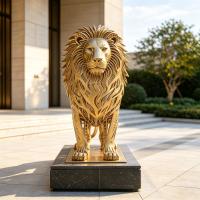 China 304 Stainless Steel Hollow-Cut Lion Sculpture Landscape Light with IP65 Waterproof LED for Outdoor Art for sale