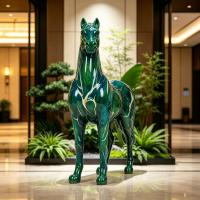China Luxury Marbled Gold Vein Horse FRP Sculpture with Waterproof IP65 and Customized Designs for sale