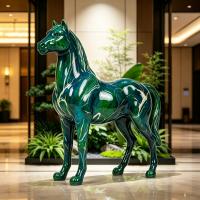 China Luxury Marbled Gold Vein Horse FRP Sculpture with Waterproof IP65 and Customized Designs for sale