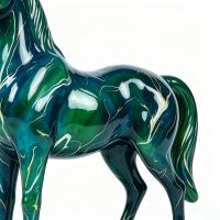 China Luxury Marbled Gold Vein Horse FRP Sculpture with Waterproof IP65 and Customized Designs for sale