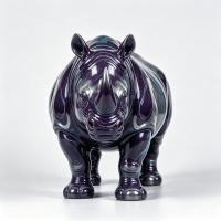 China Marble-Swirl Fiberglass Rhinoceros Sculpture with UV-Proof Performance and Customizable Color for sale