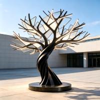 China Outdoor Twisted Irregular Abstract Tree Sculpture Landscape Light with High Density Reinforced Fiberglass IP65 Waterproof and LED Light Source for sale