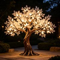 China Stainless Steel LED Illuminated Waterproof Tree Sculpture for Outdoor Landscapes for sale