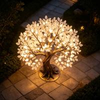 China Stainless Steel LED Illuminated Waterproof Tree Sculpture for Outdoor Landscapes for sale