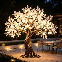 China Stainless Steel LED Illuminated Waterproof Tree Sculpture for Outdoor Landscapes for sale