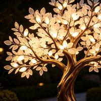China Stainless Steel LED Illuminated Waterproof Tree Sculpture for Outdoor Landscapes for sale