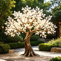 China Stainless Steel LED Illuminated Waterproof Tree Sculpture for Outdoor Landscapes for sale