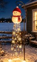 China High Solar Hanging Snowman Christmas Tassel Light with Waterproof IP65 and RGB DMX 512 Dynamic Sculpture for sale