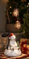 China Christmas Polar Bear with Penguin Solar Garden Light Statue - Solar Powered Weather Resistant Interactive Holiday Decor for sale