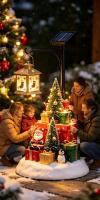 China Solar Powered Weather Resistant Santa Lantern Decoration with 15W LED Lights for Outdoor Festive Display for sale