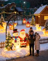 China 2.5M Fiberglass Solar LED Sculpture with RGB DMX 512 Lighting for Christmas Festive Display for sale