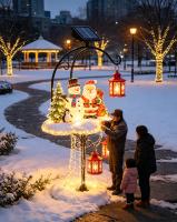 China 2.5M Fiberglass Solar LED Sculpture with RGB DMX 512 Lighting for Christmas Festive Display for sale