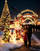 China 2.5M Fiberglass Solar LED Sculpture with RGB DMX 512 Lighting for Christmas Festive Display for sale