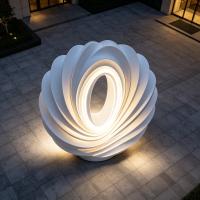 China 2.5m Height White Spiral LED Sculpture Light with IP65 Waterproof and RGB DMX 512 for Outdoor Dynamic Sculpture for sale