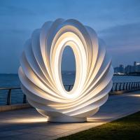 China 2.5m Height White Spiral LED Sculpture Light with IP65 Waterproof and RGB DMX 512 for Outdoor Dynamic Sculpture for sale