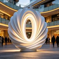 China 2.5m Height White Spiral LED Sculpture Light with IP65 Waterproof and RGB DMX 512 for Outdoor Dynamic Sculpture for sale