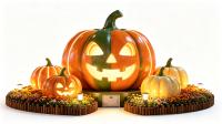 China Halloween Large Pumpkin LED Light Sculpture with Fiberglass Resin IP65 Waterproof and 2.5 Meters Height for sale