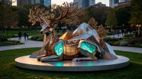 China Large Outdoor Illuminated Corten Steel Deer Sculpture with Waterproof IP65 and Customizable Design for sale