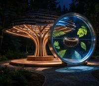 China Custom Tree Pavilion Art Installation with Stainless Steel Framing and Weather Resistant FRP for sale
