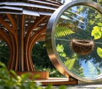China Custom Tree Pavilion Art Installation with Stainless Steel Framing and Weather Resistant FRP for sale