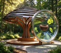 China Custom Tree Pavilion Art Installation with Stainless Steel Framing and Weather Resistant FRP for sale