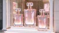 China Giant Fiberglass Perfume Bottle Sculpture with Customizable LED Lighting and Interactive Function for Premium Window Displays for sale