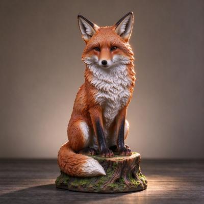 China Hand-Painted Weather Resistant Fox Sculpture and Fox Statue with Custom Size for Indoor Outdoor Garden Decoration for sale