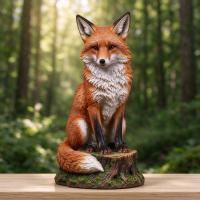China Hand-Painted Weather Resistant Fox Sculpture and Fox Statue with Custom Size for Indoor Outdoor Garden Decoration for sale