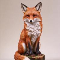 China Hand-Painted Weather Resistant Fox Sculpture and Fox Statue with Custom Size for Indoor Outdoor Garden Decoration for sale
