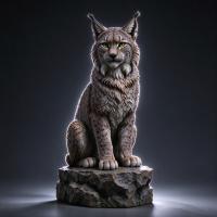 China Hand-Painted Customizable Waterproof Lynx Statue - Realistic Resin Lynx Sculpture for Indoor and Outdoor Decor for sale