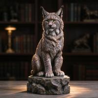 China Hand-Painted Customizable Waterproof Lynx Statue - Realistic Resin Lynx Sculpture for Indoor and Outdoor Decor for sale