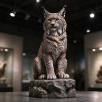 China Hand-Painted Customizable Waterproof Lynx Statue - Realistic Resin Lynx Sculpture for Indoor and Outdoor Decor for sale