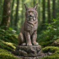 China Hand-Painted Customizable Waterproof Lynx Statue - Realistic Resin Lynx Sculpture for Indoor and Outdoor Decor for sale