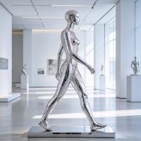 China 15M High Abstract Mesh Human Stainless Steel Sculpture for Outdoor Landscape Art Projects for sale